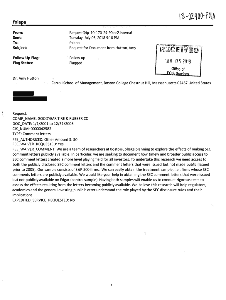 Fillable Online FOIA Request & Response Letter - SEC.gov Fax Email ...