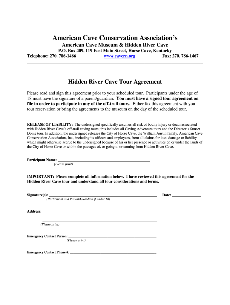 Fillable Online Caving Form Fax Email Print - pdfFiller
