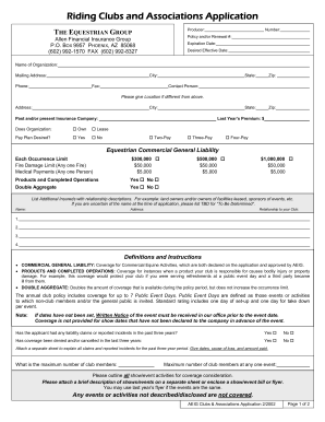 Fillable Online Riding Clubs and Associations Application Fax Email ...