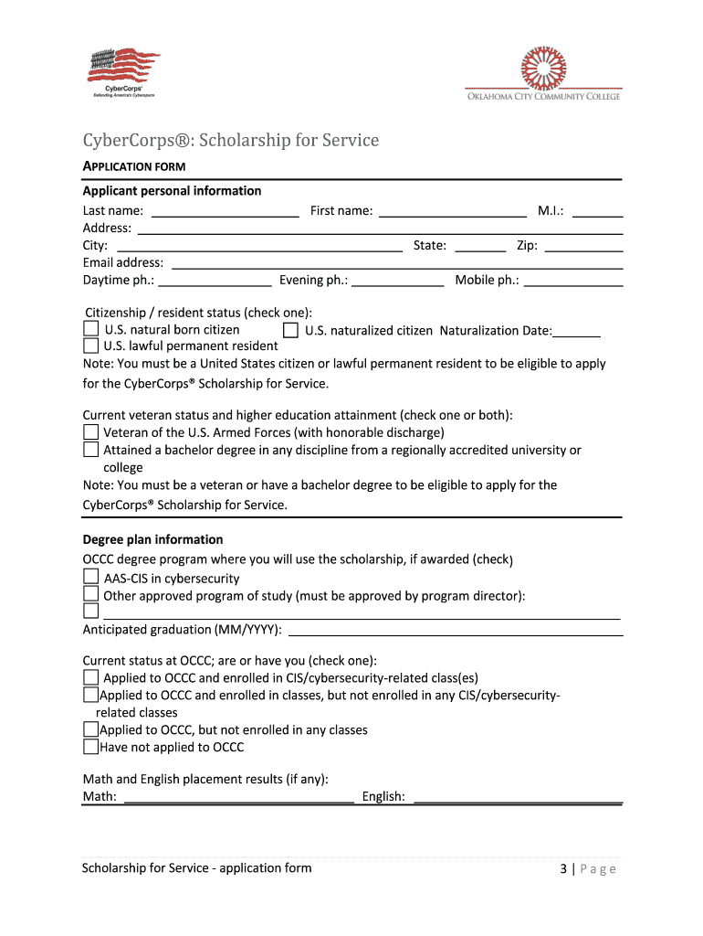 Fillable Online Participating Institutions - CyberCorps: Scholarship ...