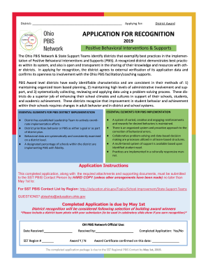 Fillable Online application for recognition - State Support Team 8 Fax ...