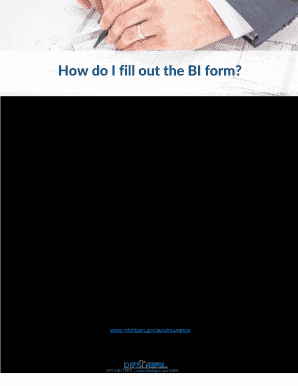 Fillable Online How do I fill out the BI form? Fax Email Print - pdfFiller