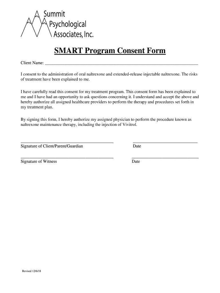 Fillable Online SMART Program Consent Form Fax Email Print - pdfFiller