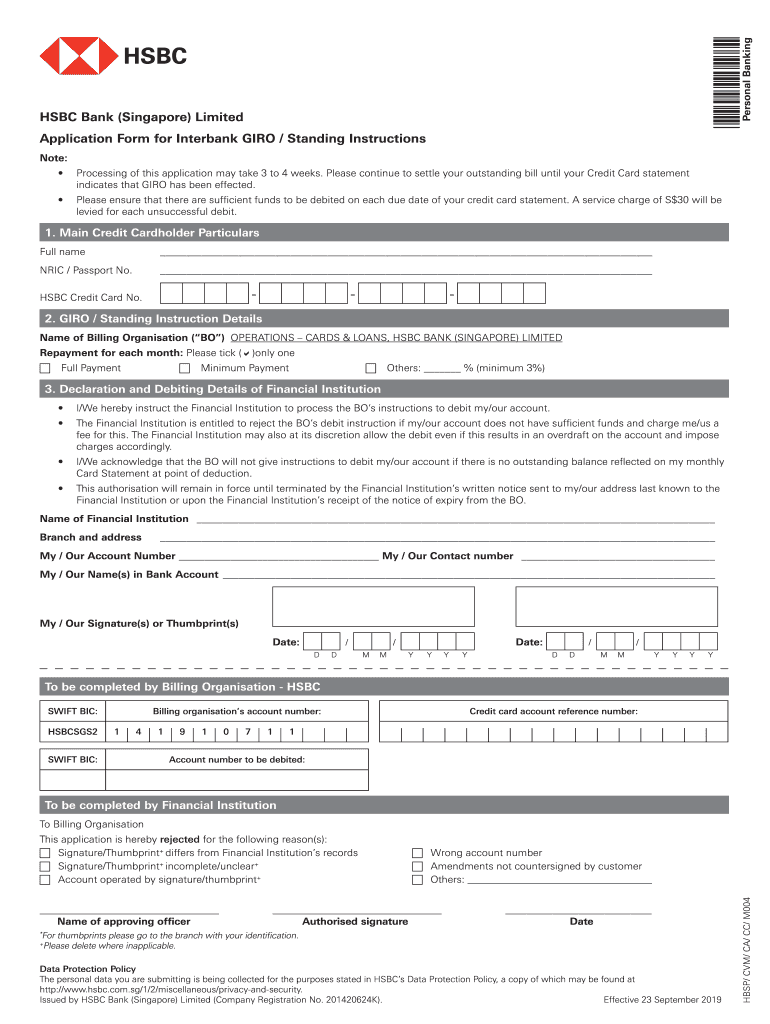 Hsbc Giro Form - Fill Online, Printable, Fillable, Blank | pdfFiller