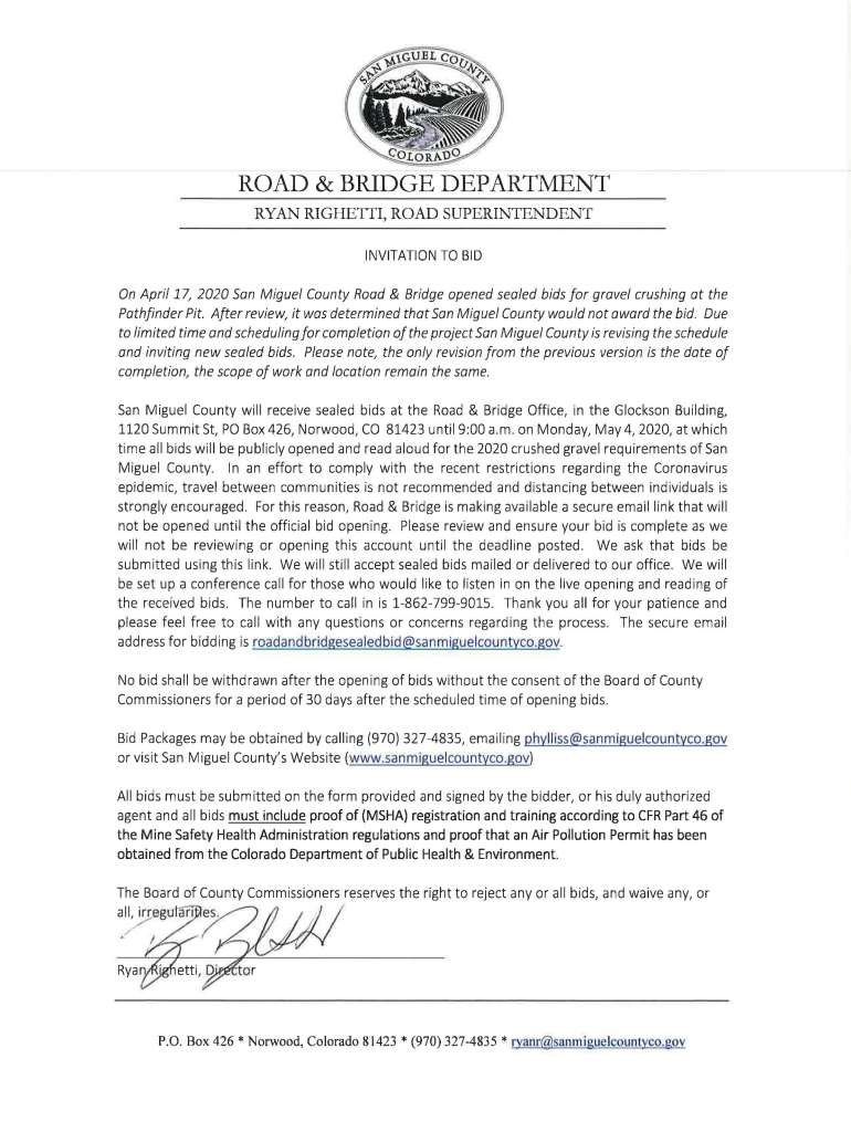 Fillable Online RYAN RIGHETTI, ROAD SUPERINTENDENT Fax Email Print ...