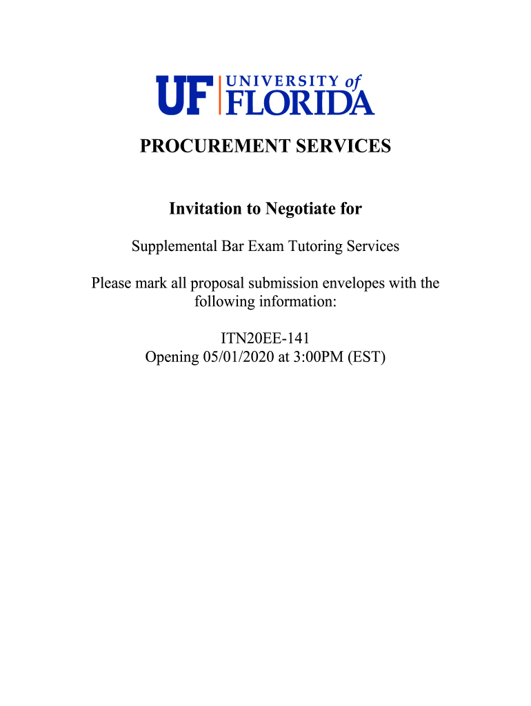 Fillable Online procurement services - UF Procurement - University of Florida Fax Email Print ...