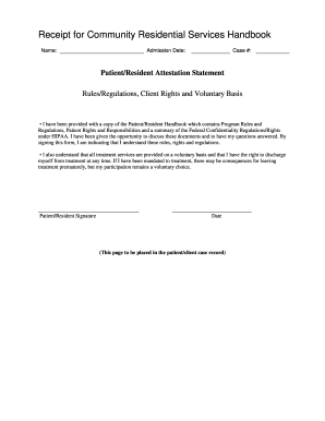 Fillable Online Patient/Resident Attestation Statement Fax Email Print ...