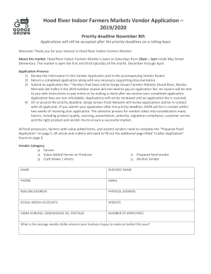 Fillable Online 2020 Indoor Application - Gorge Grown Food Network Fax ...