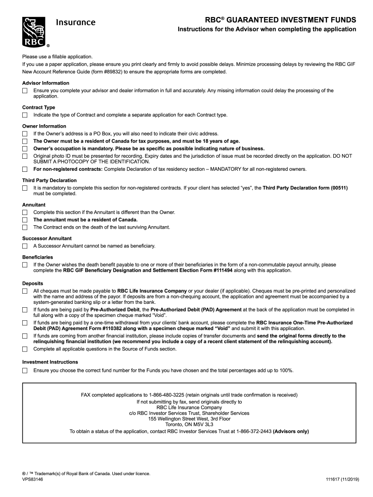 Fillable Online Guaranteed Investment Certificates (GICs) - RBC Royal ...