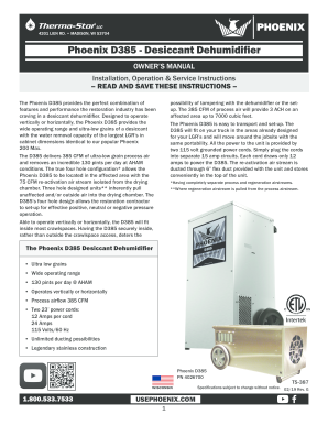 Fillable Online Owner s Manual Phoenix D385 - PDF Free Download Fax ...
