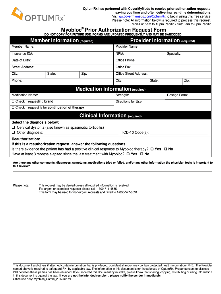 Fillable Online Prior Authorization Request Form Member ... Fax Email ...