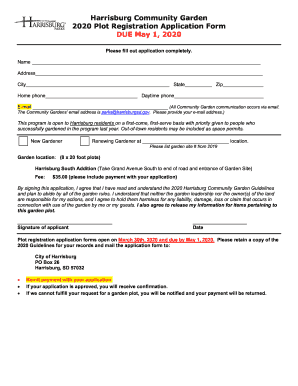 Fillable Online 2020 Plot Registration Application Form Fax Email Print ...