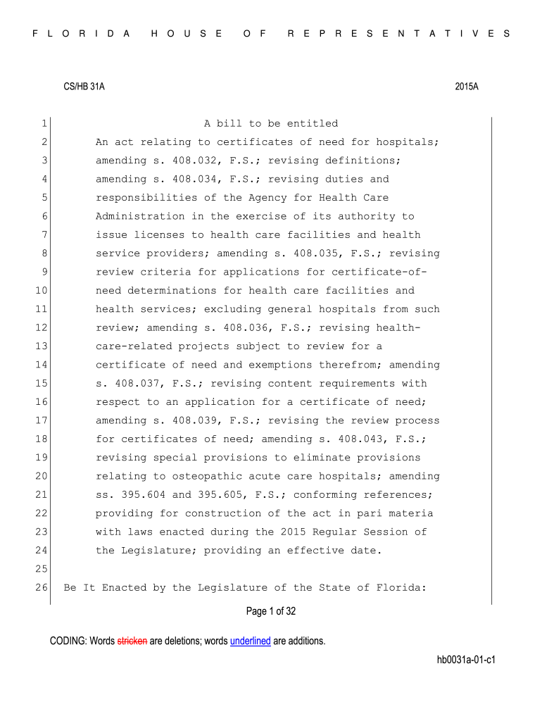Fillable Online words underlined are additions. hb0031a-01-c1 Page 1 of 32 A bill ... Fax Email ...