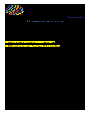 Fillable Online Child Safeguarding Statement Summary Fax Email Print ...