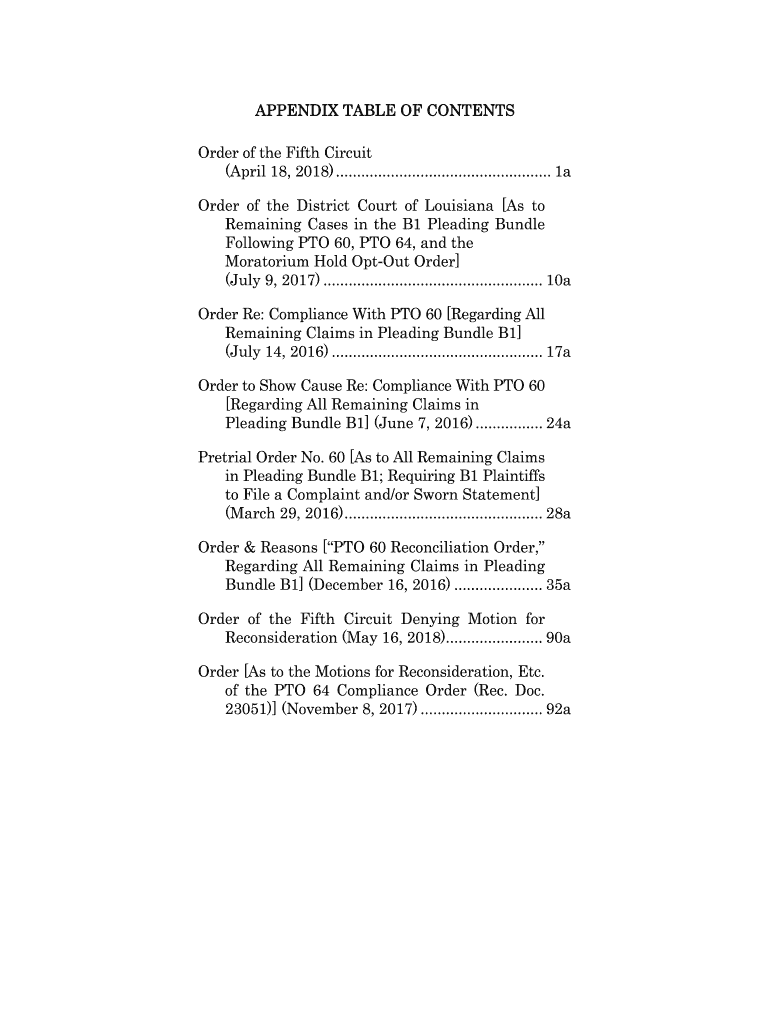 Fillable Online Order of the Fifth Circuit Fax Email Print - pdfFiller