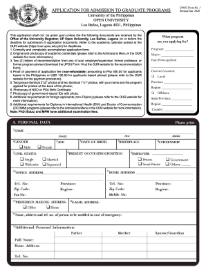 Fillable Online Downloadable Forms - Admission to UPOU - University of ...