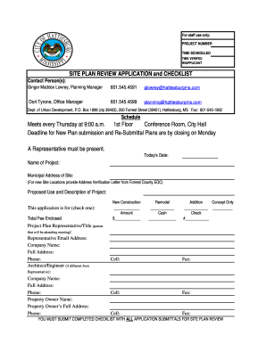 Fillable Online SITE PLAN REVIEW APPLICATION and CHECKLIST Fax Email Print - pdfFiller