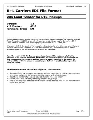 Fillable Online EDI 204 Transaction Set: Motor Carrier Load Tender - 1 ...