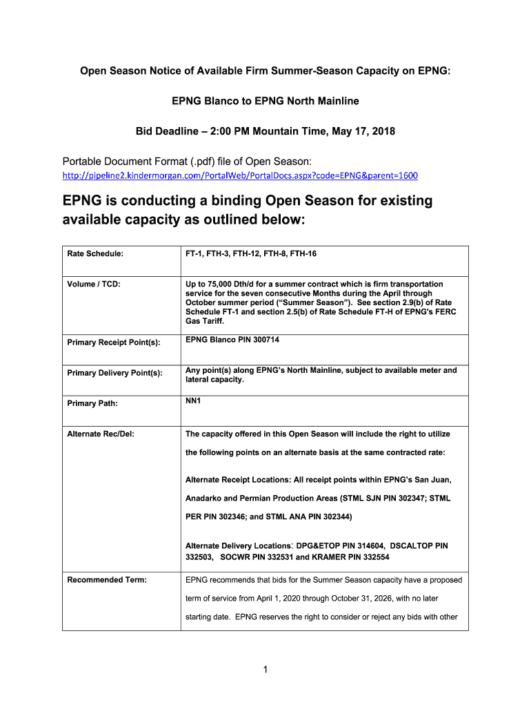 Fillable Online Informational Postings :: Transcolorado Gas ...