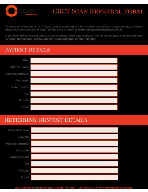 Fillable Online CBCT Scan Request Form - Devonshire House Dental ...
