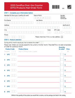 Fillable Online (OTC) Products Mail-Order Form Fax Email Print - pdfFiller