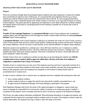 Fillable Online SICK/ANNUAL LEAVE TRANSFER FORM SICK/VACATION ... Fax ...