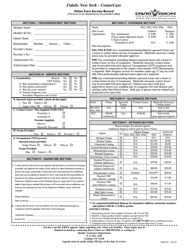 Fillable Online Fidelis New York - CenterCare Fax Email Print - pdfFiller