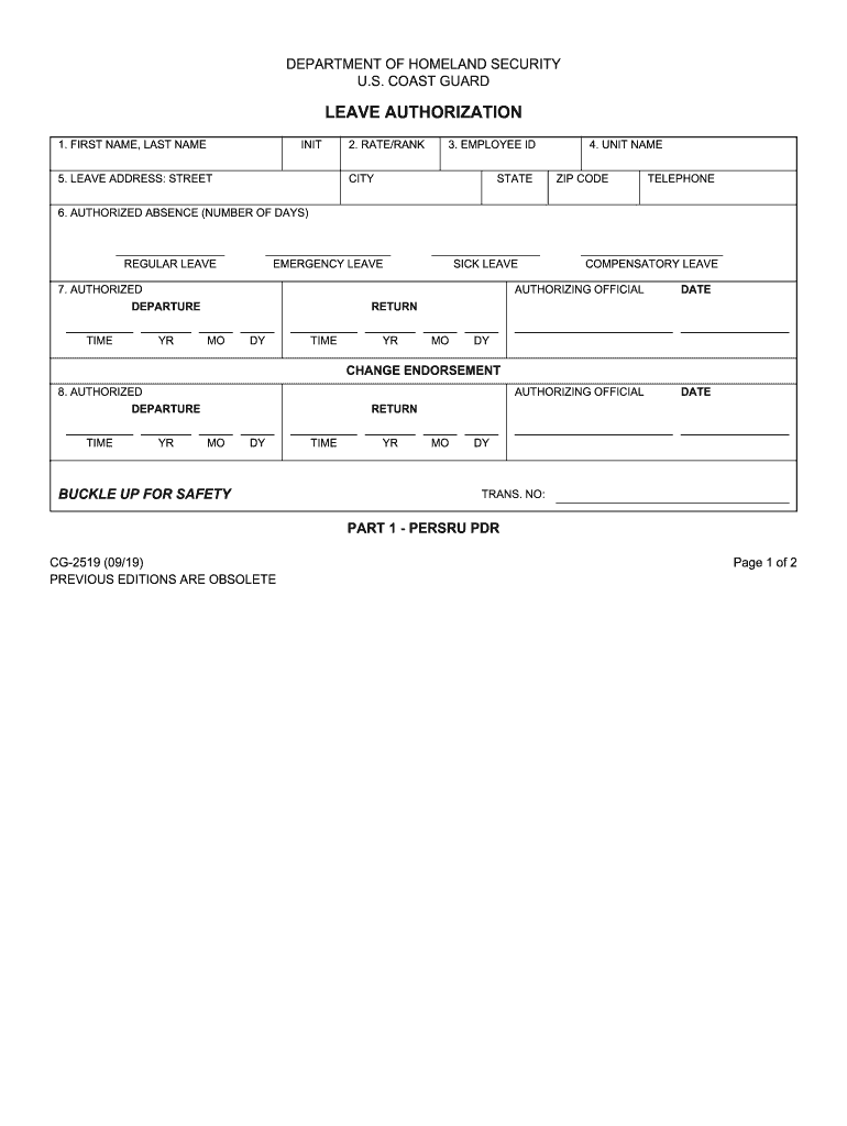 Fillable Online leave authorization - Defense.gov Fax Email Print ...