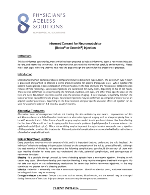 Fillable Online INFORMED CONSENT FOR INJECTION OF Fax Email Print ...