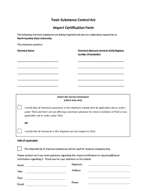 Fillable Online Toxic Substance Control Act Fax Email Print - pdfFiller