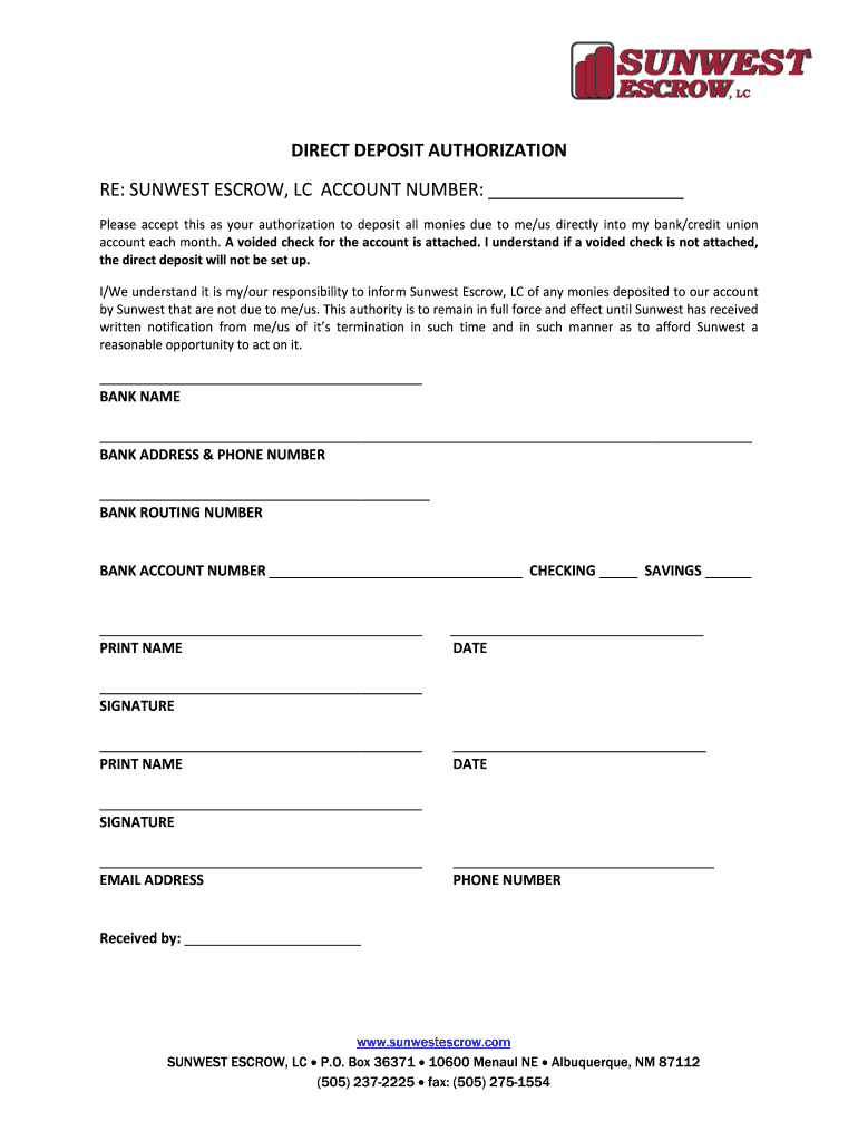 Fillable Online sunwest escrow Fax Email Print - pdfFiller