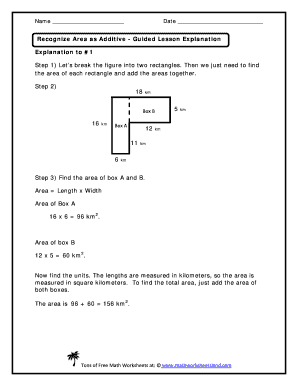 Fillable Online Recognize Area as Additive Guided Lesson Explanation Fax Email Print - pdfFiller