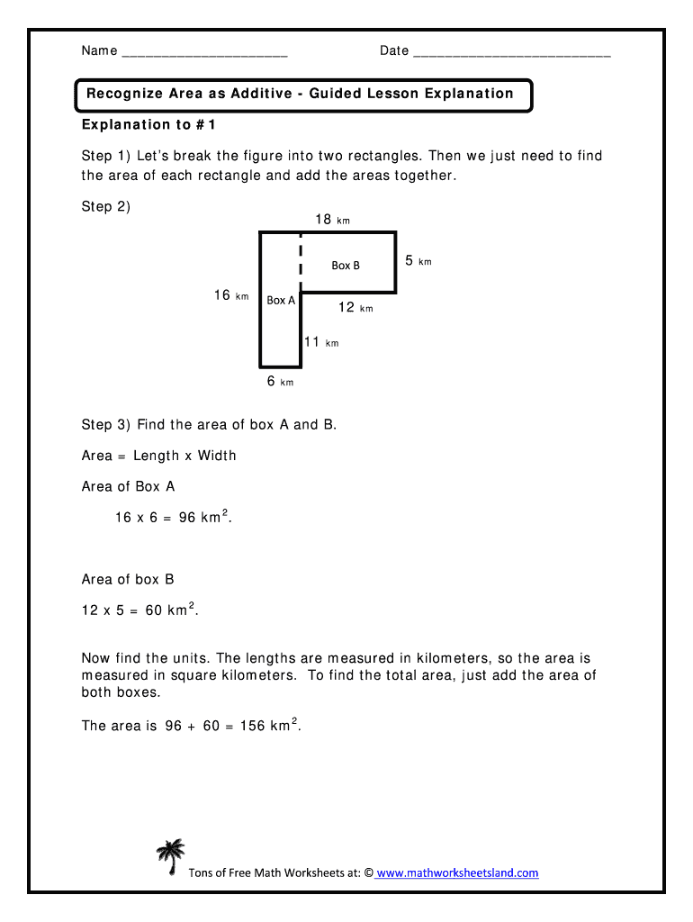 Fillable Online Recognize Area as Additive Guided Lesson Explanation ...