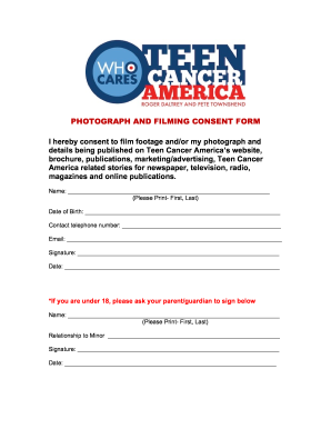 Fillable Online PHOTOGRAPH AND FILMING CONSENT FORM Fax Email Print ...