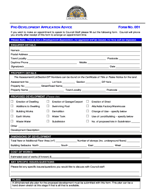 Fillable Online Form No 001 - Pre-DA Advice Form.docx Fax Email Print ...
