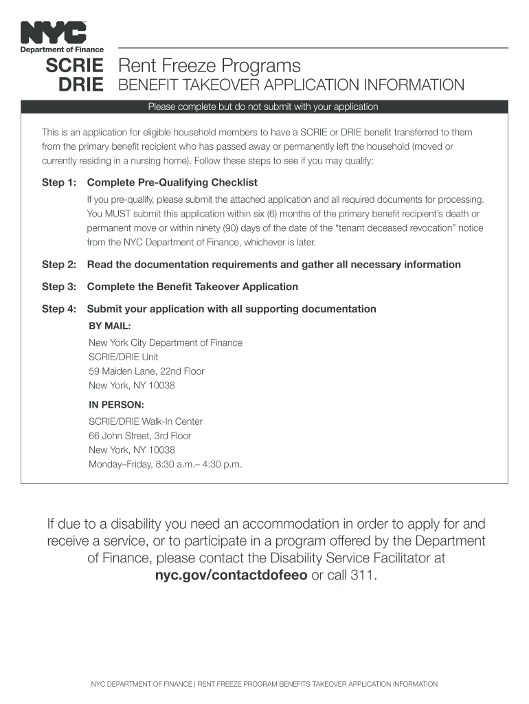 Fillable Online Your Guide to the SCRIE and DRIE Programs Fax Email ...