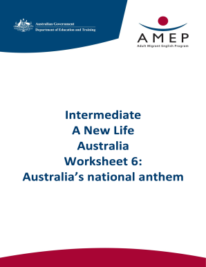Fillable Online Australian National Anthem - word sheet Fax Email Print ...