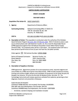 Fillable Online LIMITED SOURCE JUSTIFICATION ORDER $150,000 FAR PART ...