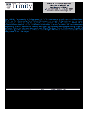 Fillable Online 2020-2021 Aggregate Verification Worksheet - Independent Student Fax Email Print ...