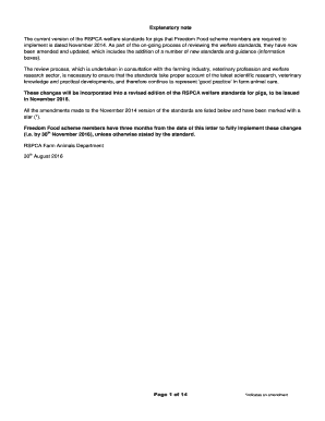 Fillable Online Explanatory note The current version of the RSPCA ...