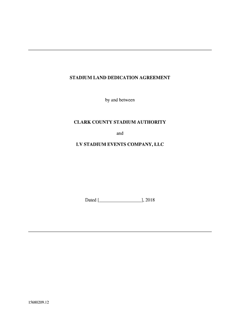 Fillable Online STADIUM LAND DEDICATION AGREEMENT by and between ...