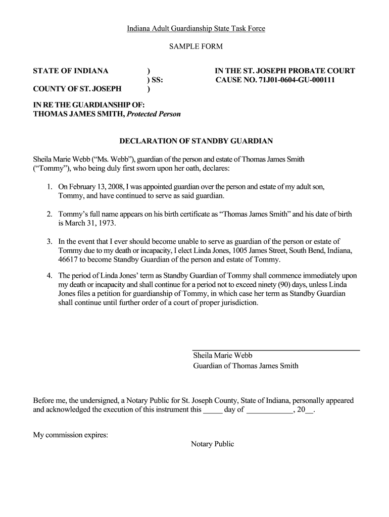 Fillable Online St. Joseph County, Indiana Probate Rules - the St ...