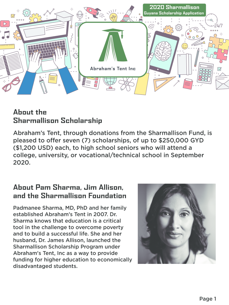 Fillable Online About the Sharmallison Scholarship About Pam Sharma ...