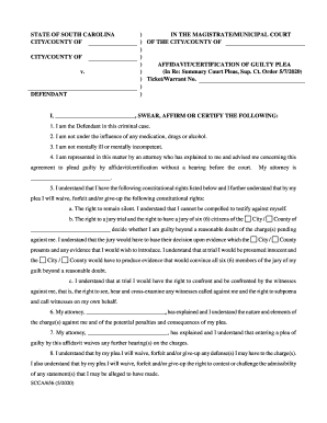 Fillable Online Magistrate / Municipal - South Carolina Forms Index ...