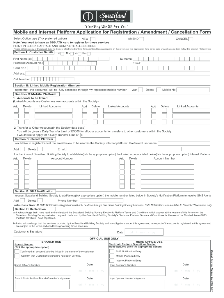 Fillable Online BSP.online Banking BSP Application/Amendment Form Fax ...