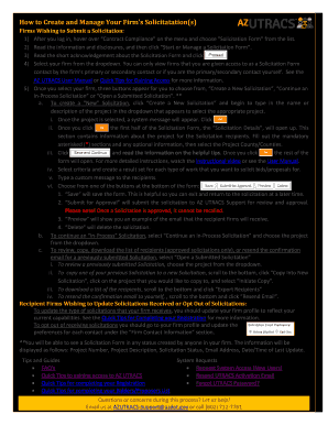 Fillable Online AZ-UTRACS Quick Tips Solicitation Form. Quick tips for ...