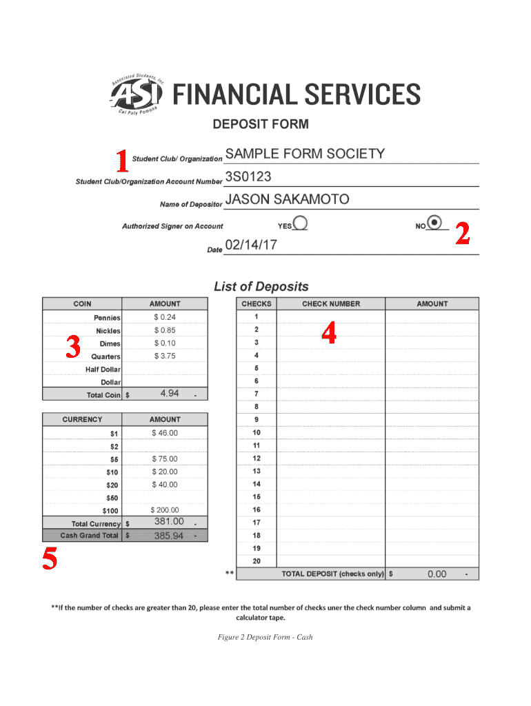 Fillable Online Deposit Form Instructions. Deposit Form Instructions ...