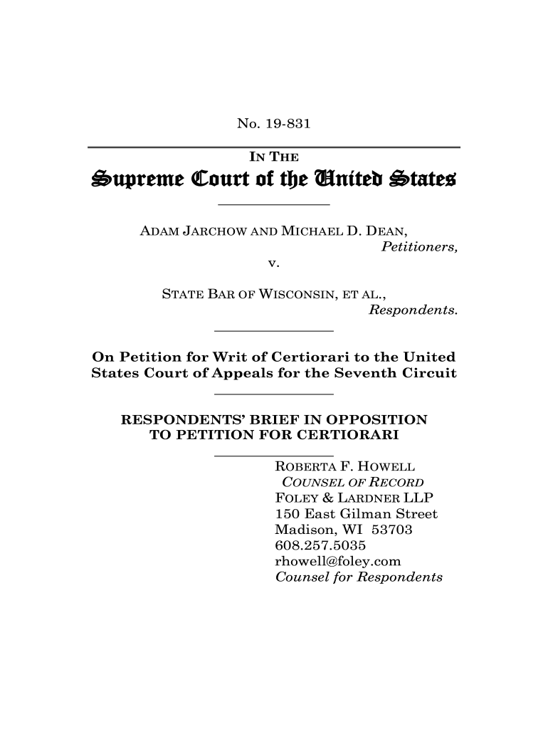 Fillable Online WisBar News: U.S. Supreme Court Could Hear Mandatory ...