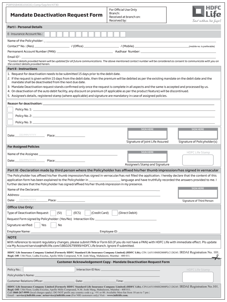 How To Cancel E Mandate In Hdfc - Fill Online, Printable, Fillable, Blank | pdfFiller