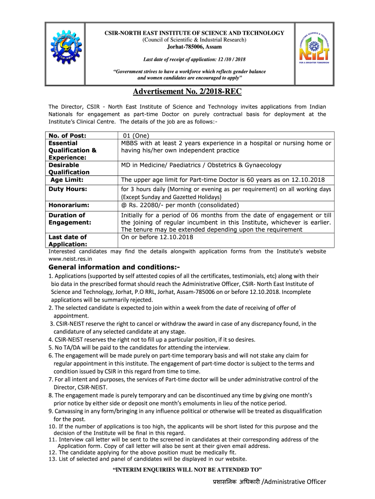 Fillable Online Advt. Draft - PTD - Clinical Centre 4.docx Fax Email ...